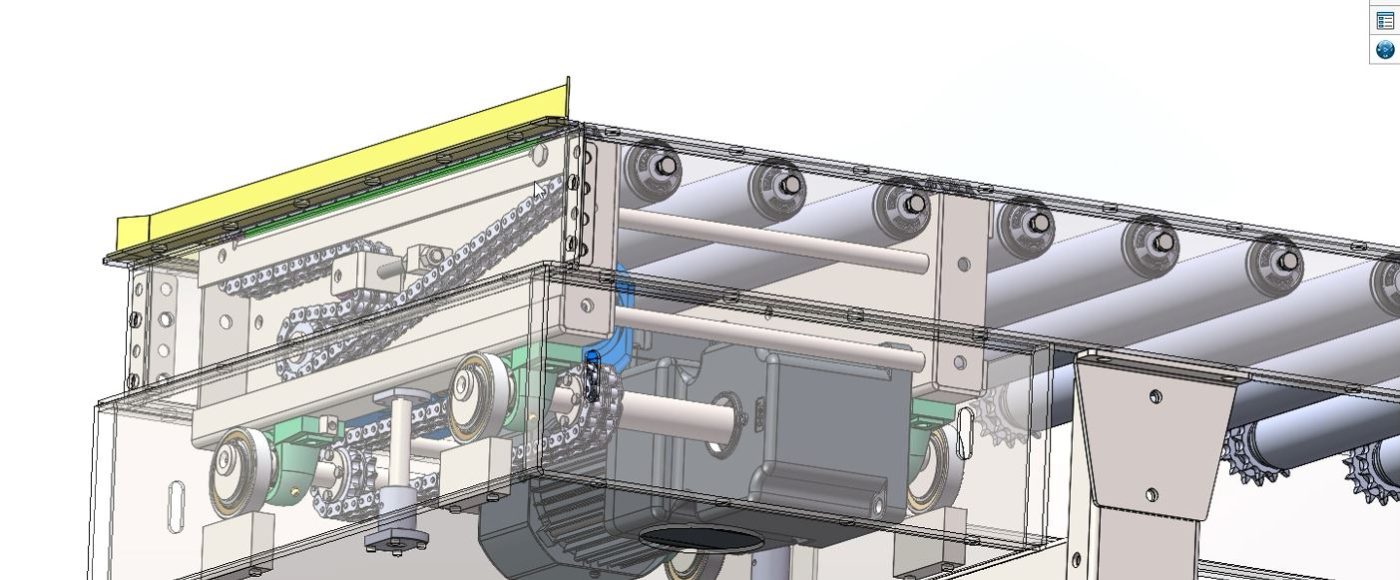 industrial 3D model Chain roller conveyor - MACHINE - WORLD