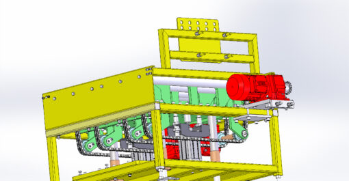 industrial 3D model Roller chain conveyor - MACHINE - WORLD