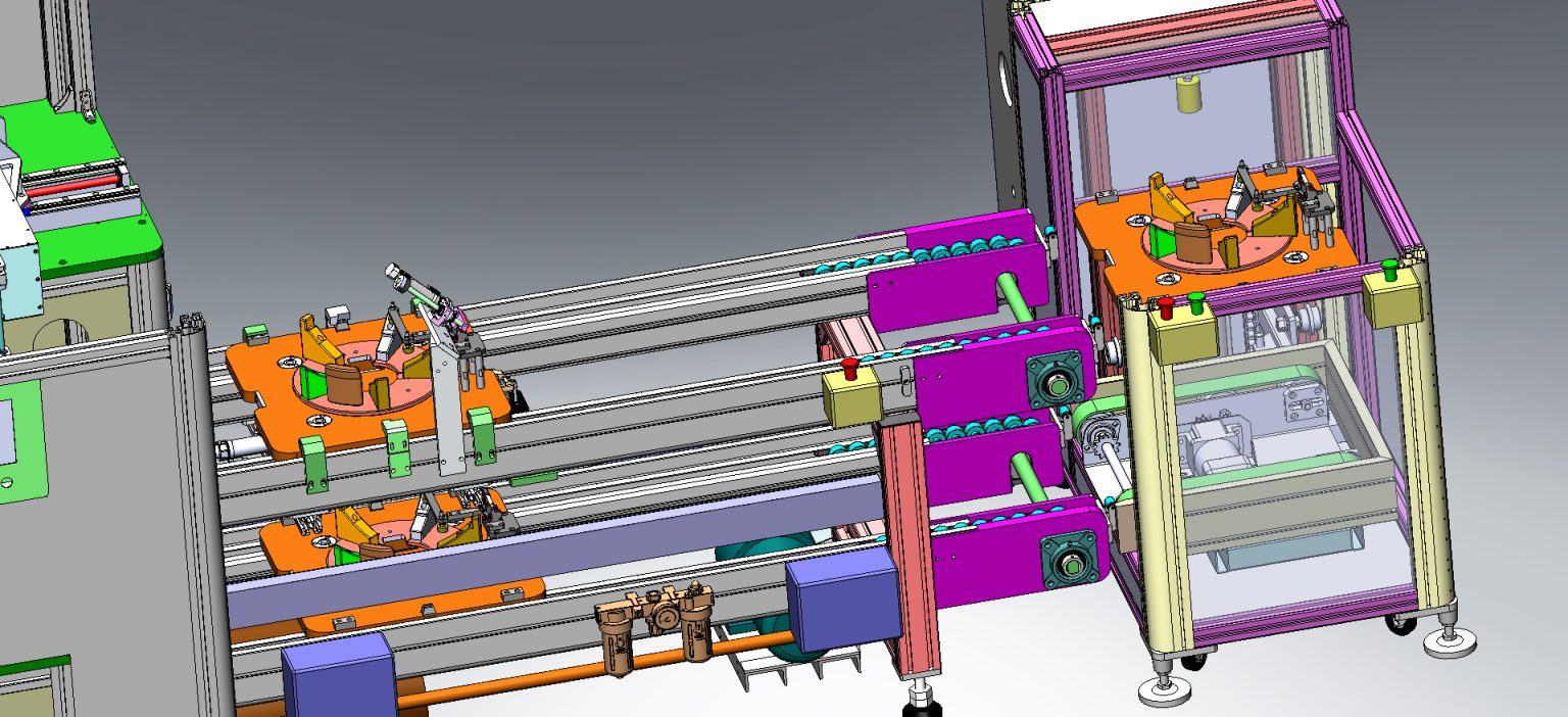 industrial 3D model Practical non standard semi automatic assembly line ...