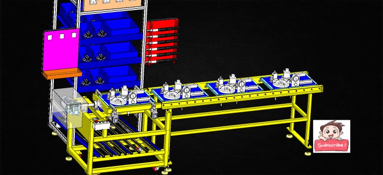 industrial 3D model Automatic Flipping Machine Manual Assembly Line ...