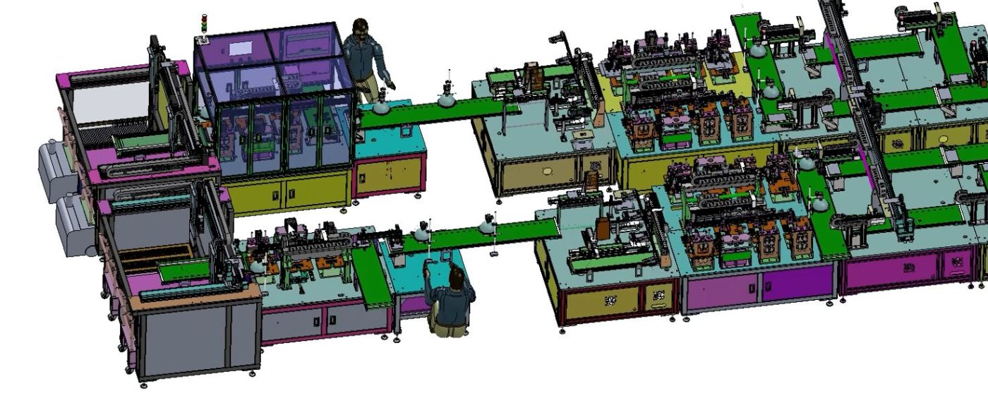 industrial 3D model PACK soft pack power battery module assembly line ...