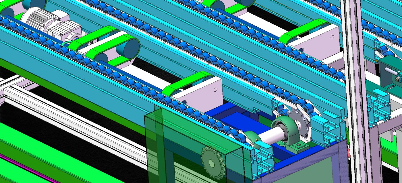 industrial 3D model Double speed chain assembly line - MACHINE - WORLD
