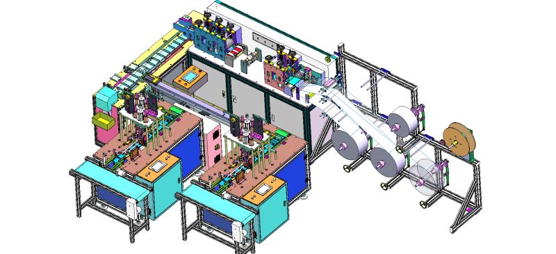 industrial 3D model Full set of latest third generation mask machine ...