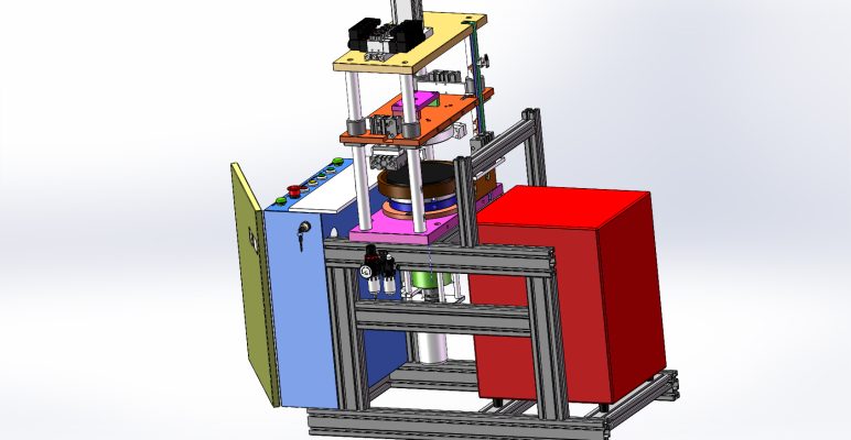 industrial 3D model High frequency rotating heated glass bending ...