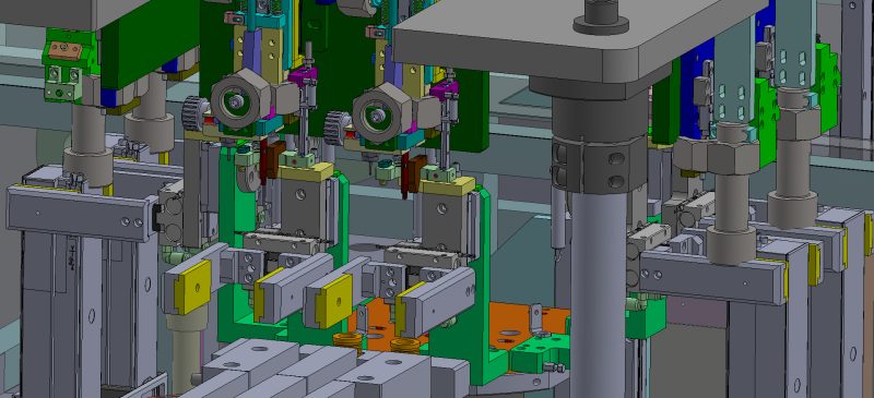 industrial 3D model Assembly machine integrates riveting screwing nut ...