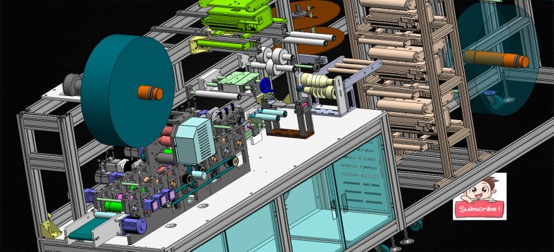 industrial 3D model High speed fabric mask making machine new 2021 ...