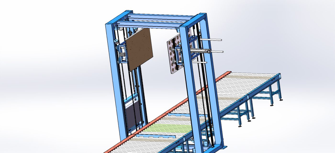 industrial 3D model Pallet roller chain conveyor - MACHINE - WORLD
