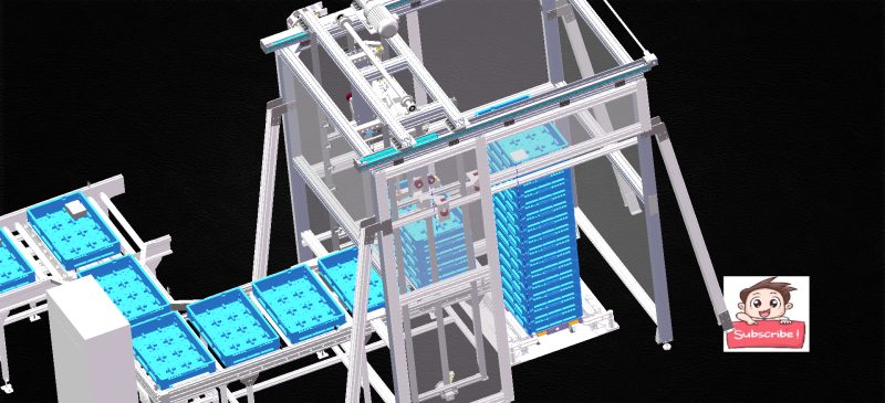industrial 3D model Plastic Tray Stacking Machine - MACHINE - WORLD