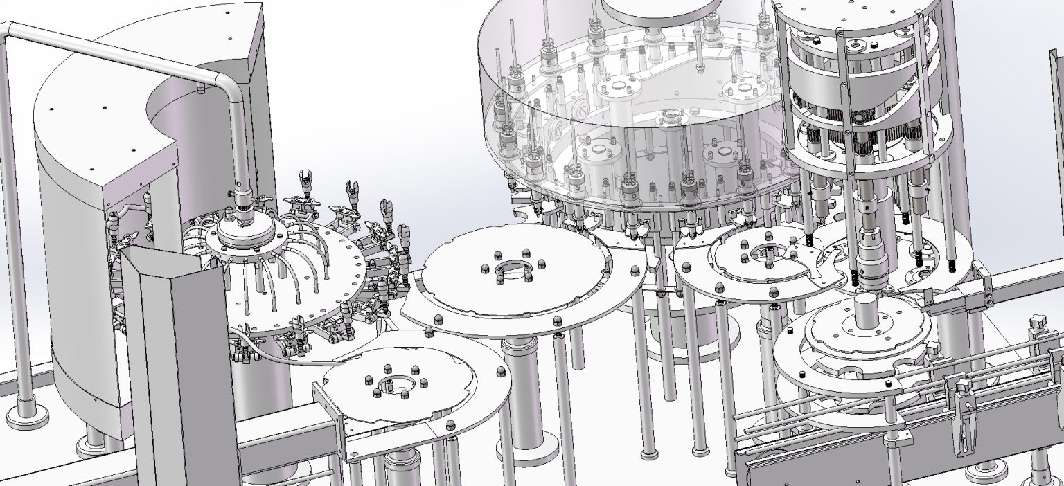 industrial 3D model rotary filling machine 18 heads Three in one ...