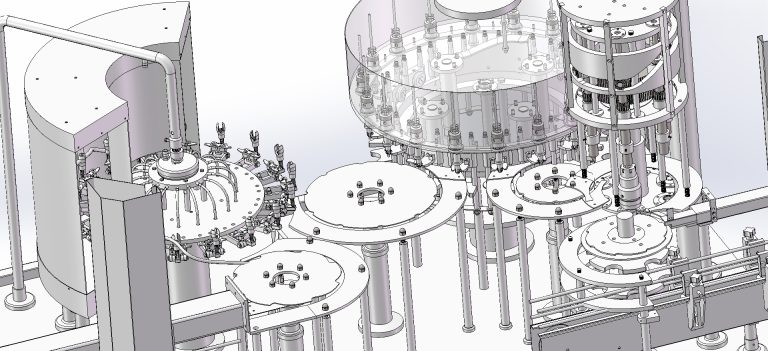 industrial 3D model rotary filling machine 18 heads Three in one ...