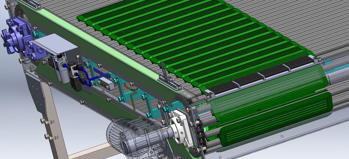 industrial 3D model Lane separation conveyor carton sorting conveyor ...