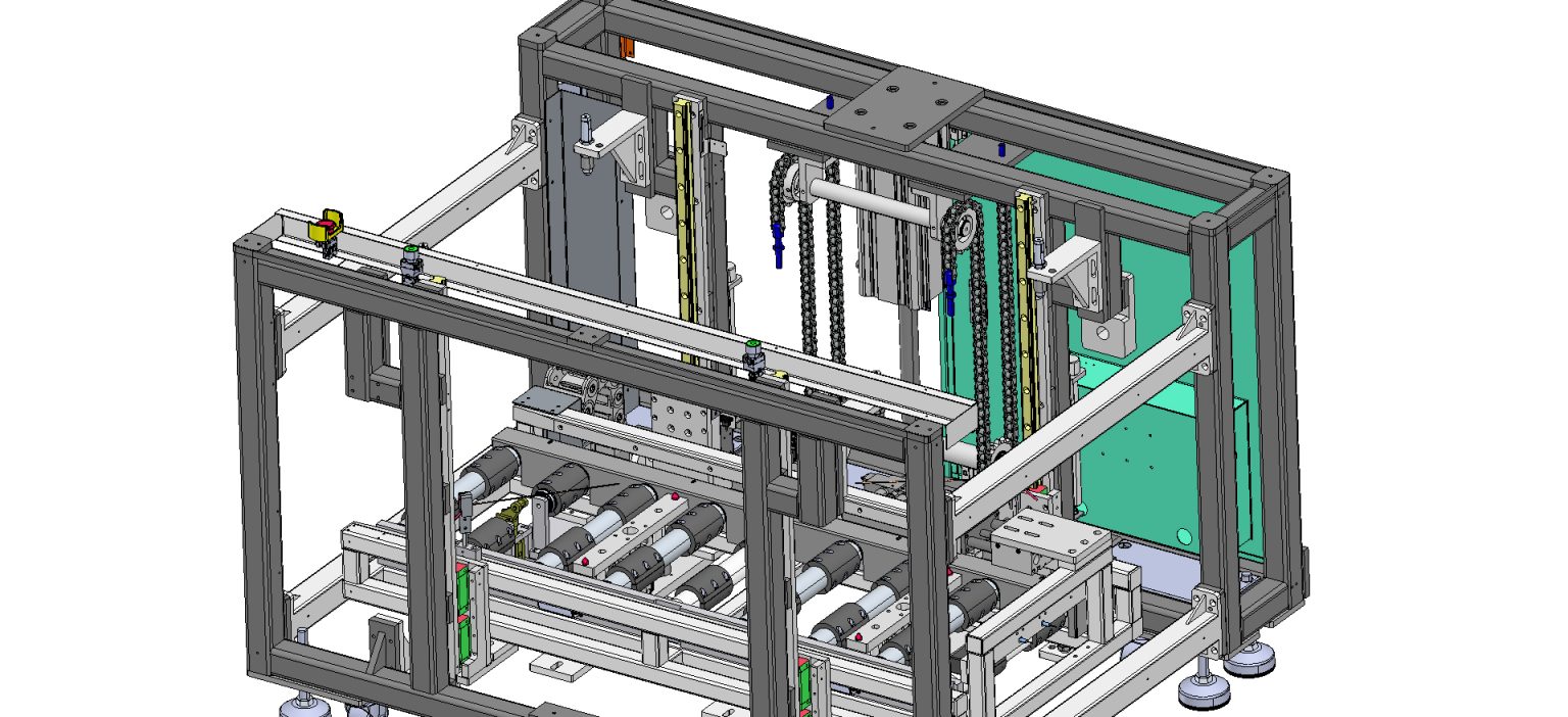 industrial 3D model Automatic locking latch module lift tray unit ...