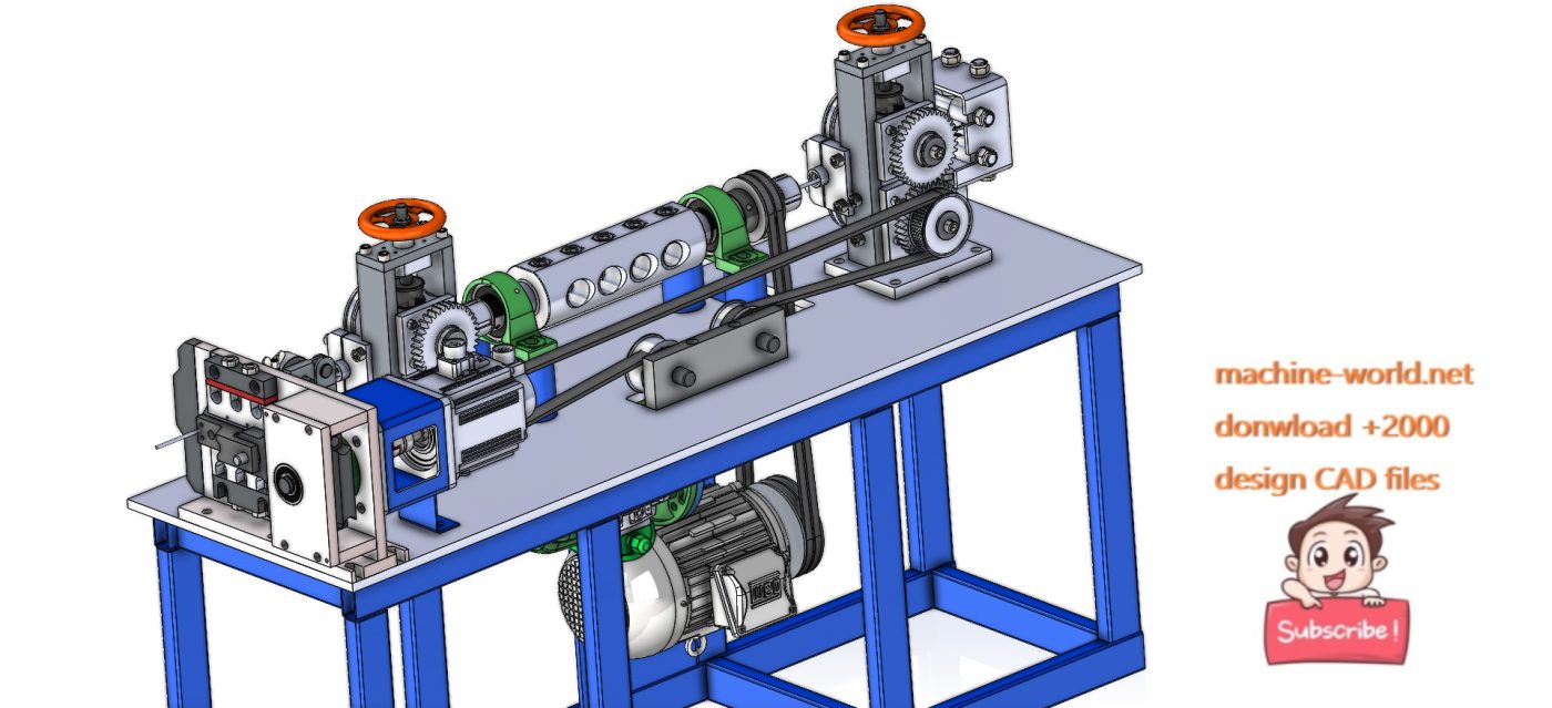industrial 3D model Wire straightening machine - MACHINE - WORLD