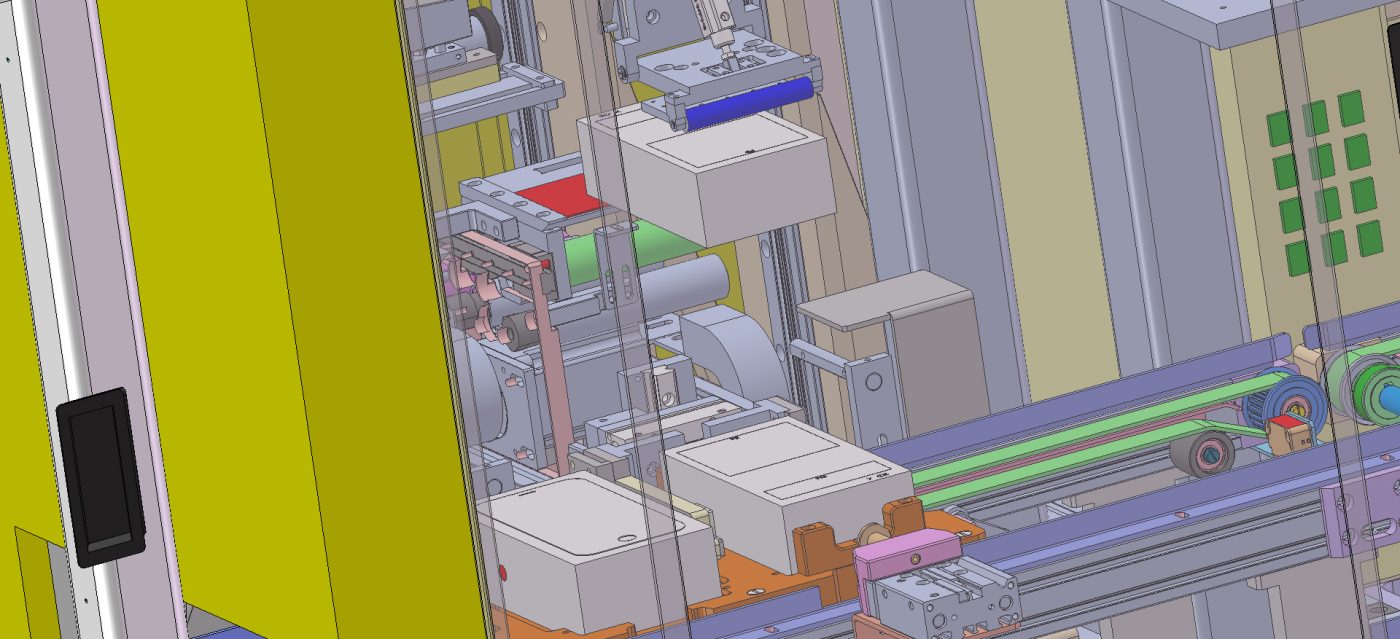 industrial 3D model Automatic assembly line labeling mobile phone box ...