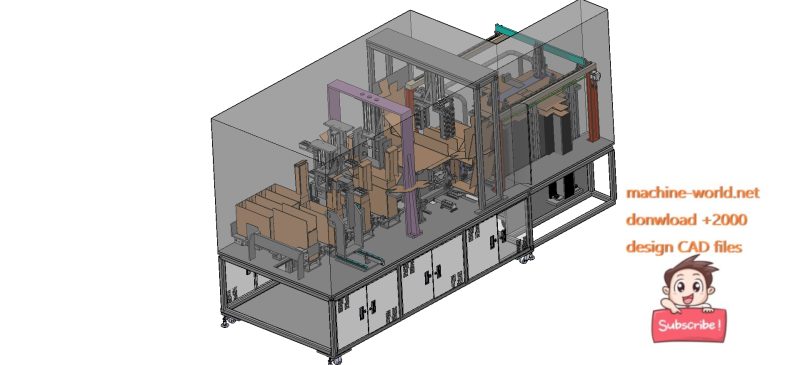 industrial 3D model Automatic box folding machine - MACHINE - WORLD