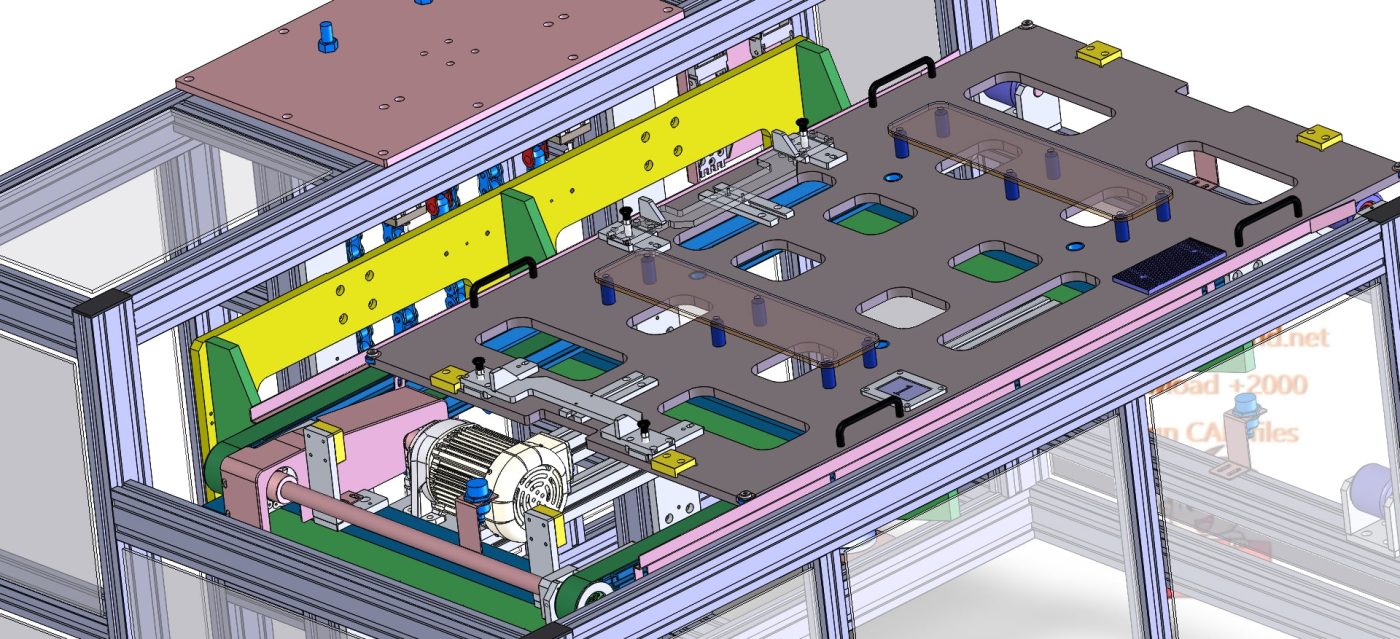industrial 3D model Automatic locking latch module lift tray unit ...