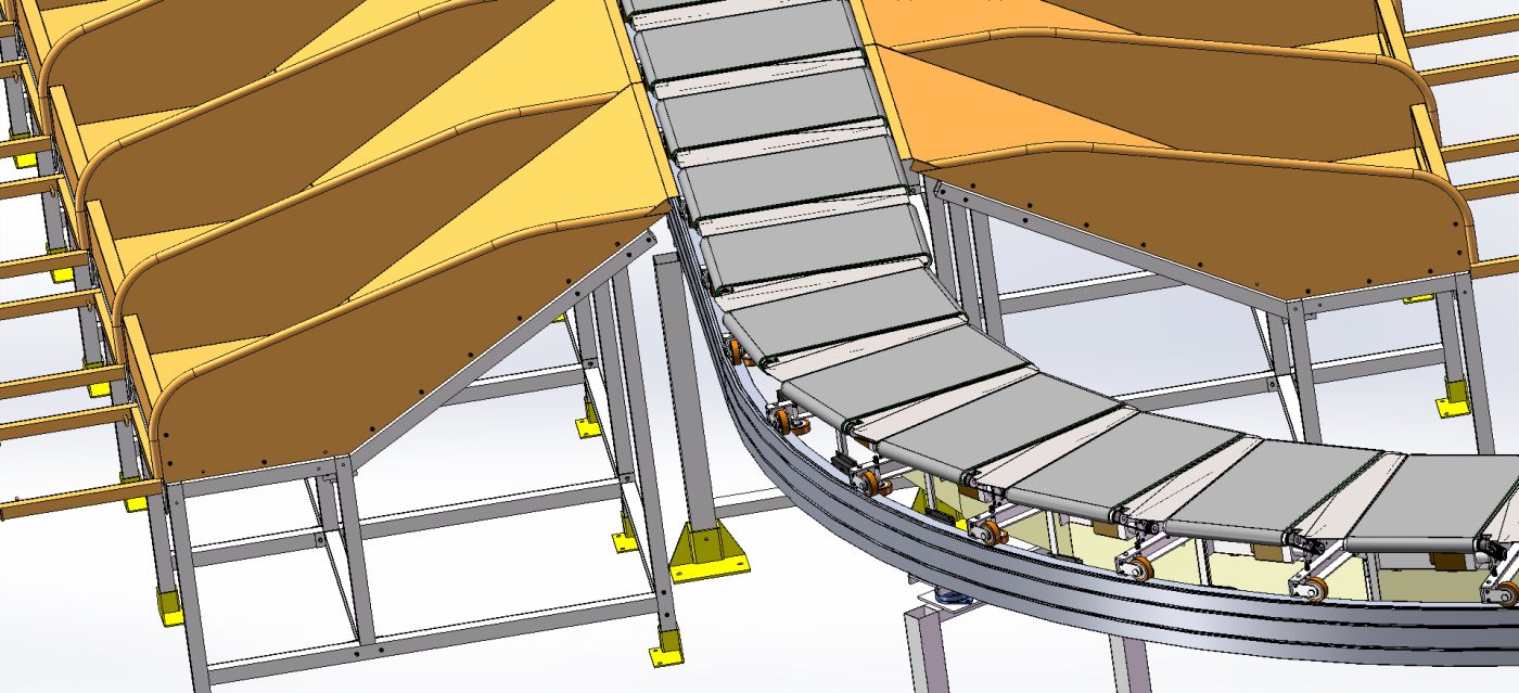 industrial 3D model Cross Belt Sorter Conveyors - MACHINE - WORLD