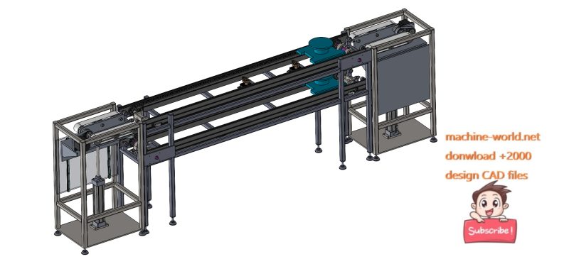 industrial 3D model Dual Speed Chain Conveyor, free flow conveyor ...