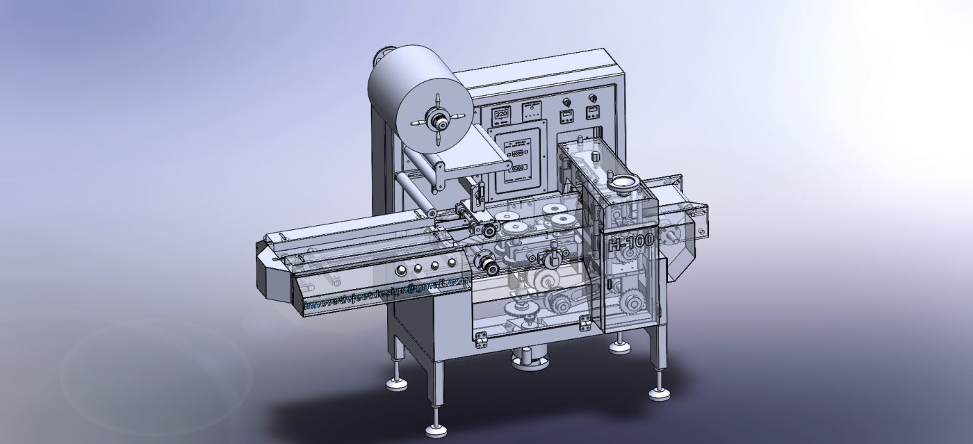 industrial 3D model Mechanical flow packaging machine - MACHINE - WORLD