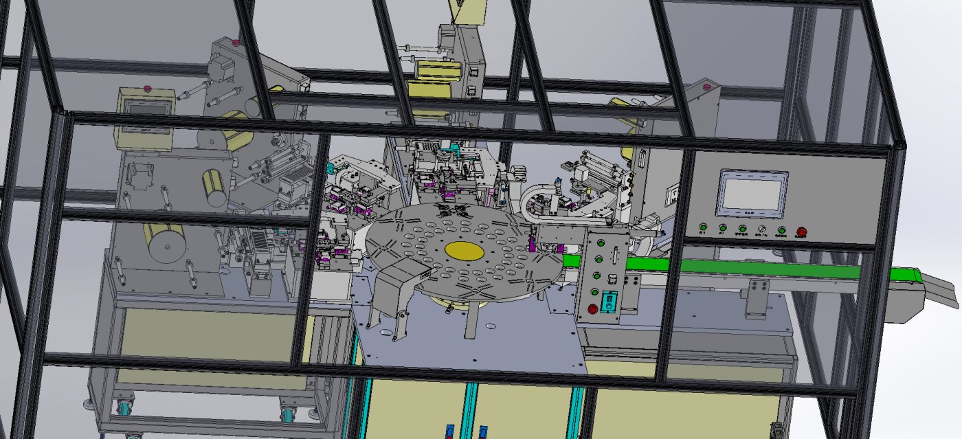 industrial 3D model Multi station automatic labeling equipment ...