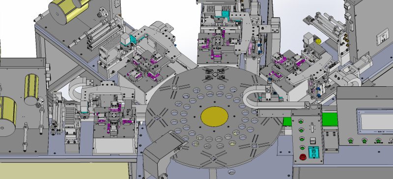 industrial 3D model Multi station automatic labeling equipment ...