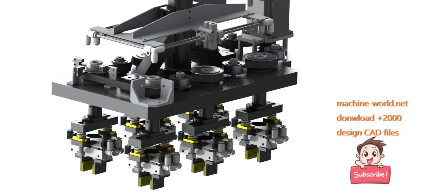 industrial 3D model Robot end shaft pneumatic clamp - MACHINE - WORLD