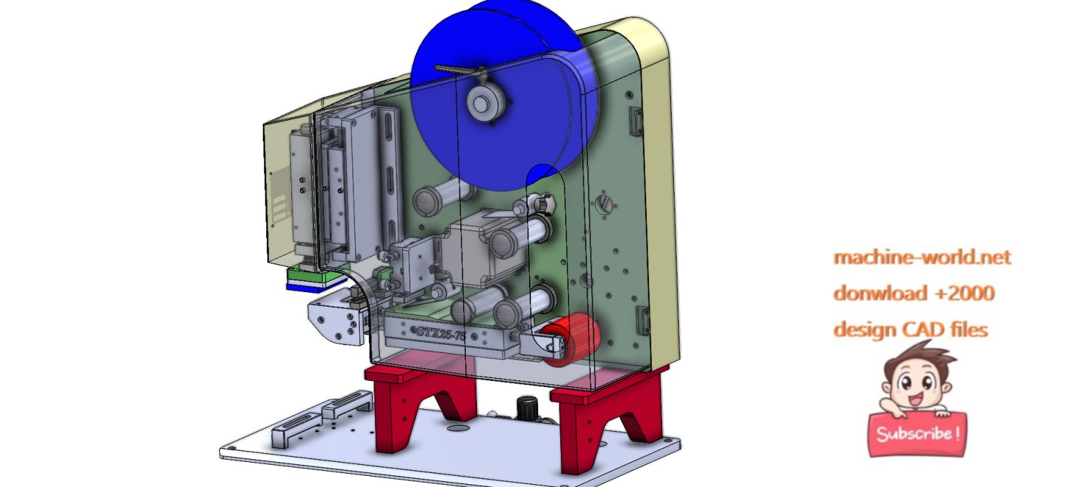 industrial 3D model Semi automatic high precision flat label labeling ...
