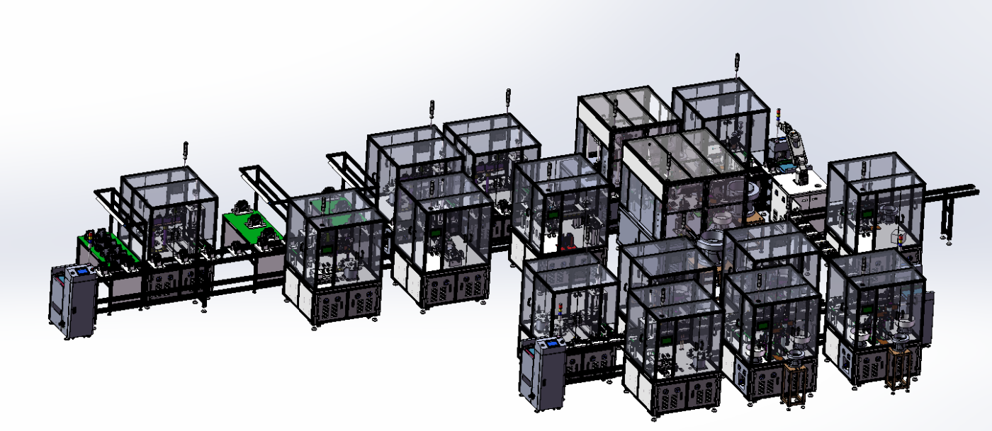 industrial 3D model Liquid pump assembly line - MACHINE - WORLD