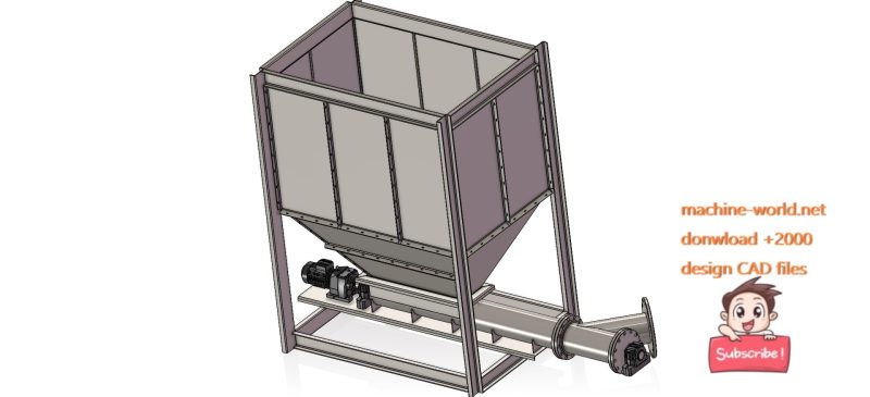 industrial 3D model Screw conveyor with silo - MACHINE - WORLD