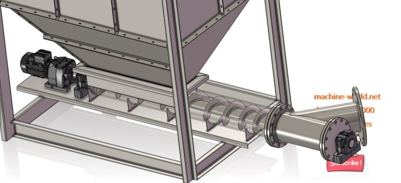 industrial 3D model Screw conveyor with silo - MACHINE - WORLD