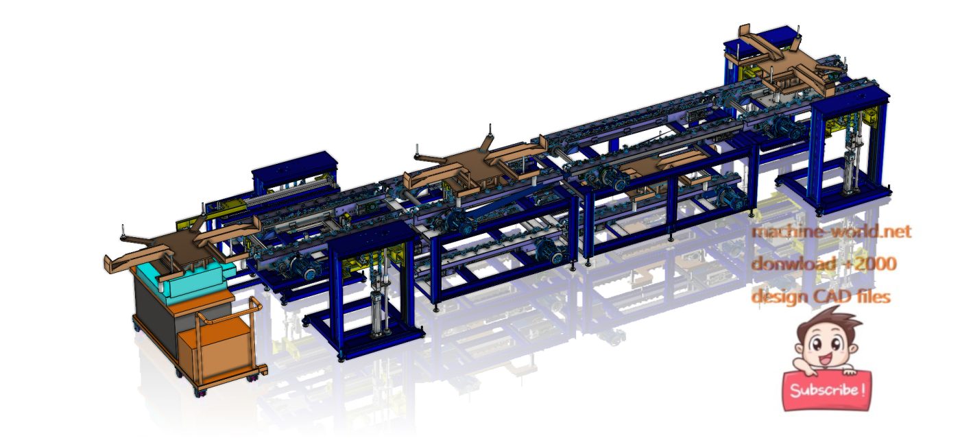 industrial 3D model Assembly line - MACHINE - WORLD