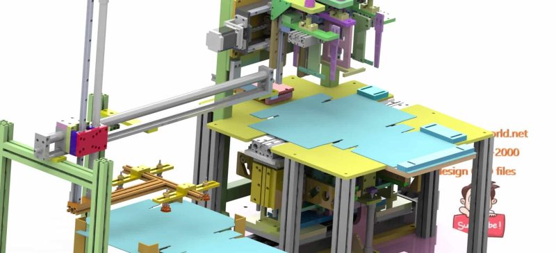 industrial 3D model Automatic carton folding machine - MACHINE - WORLD