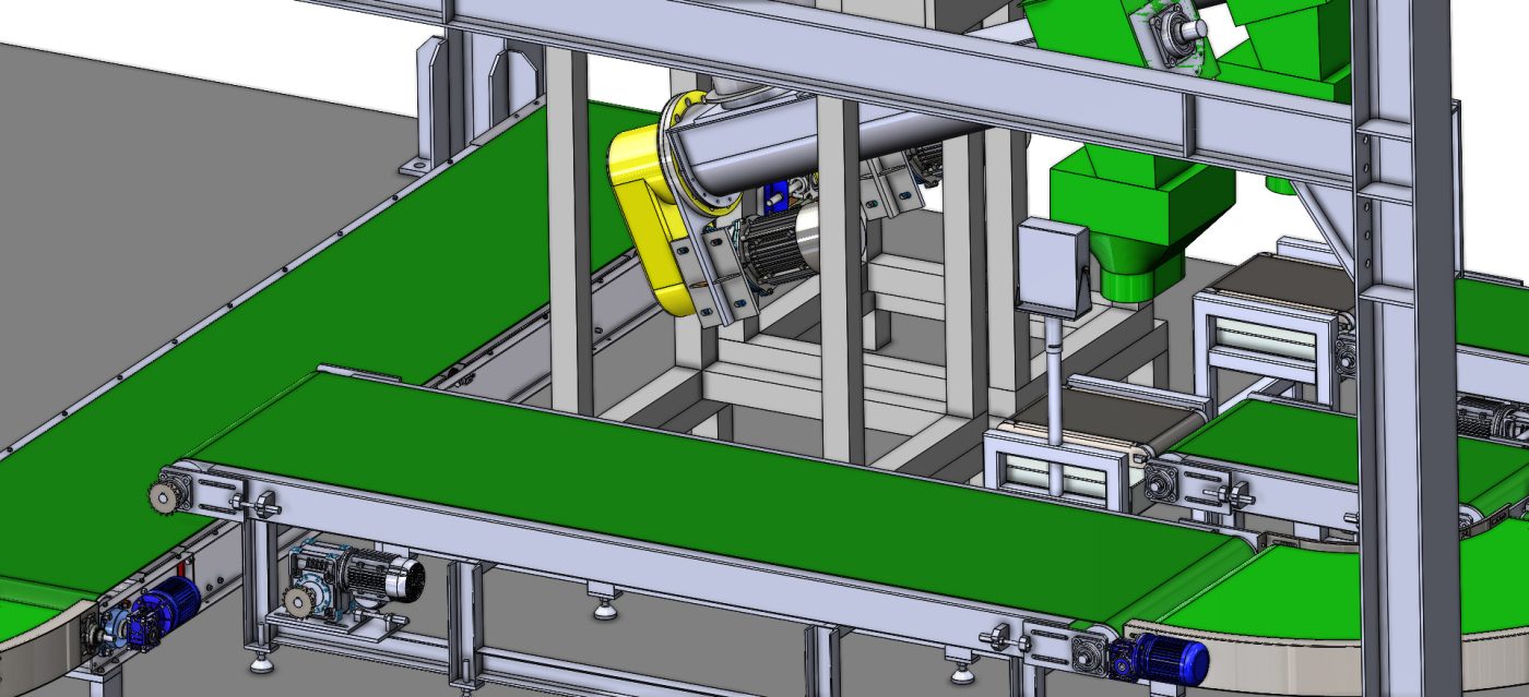 industial 3D model Cement bag filling machine - MACHINE - WORLD
