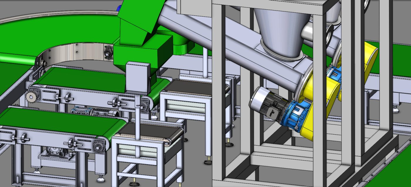 industial 3D model Cement bag filling machine - MACHINE - WORLD