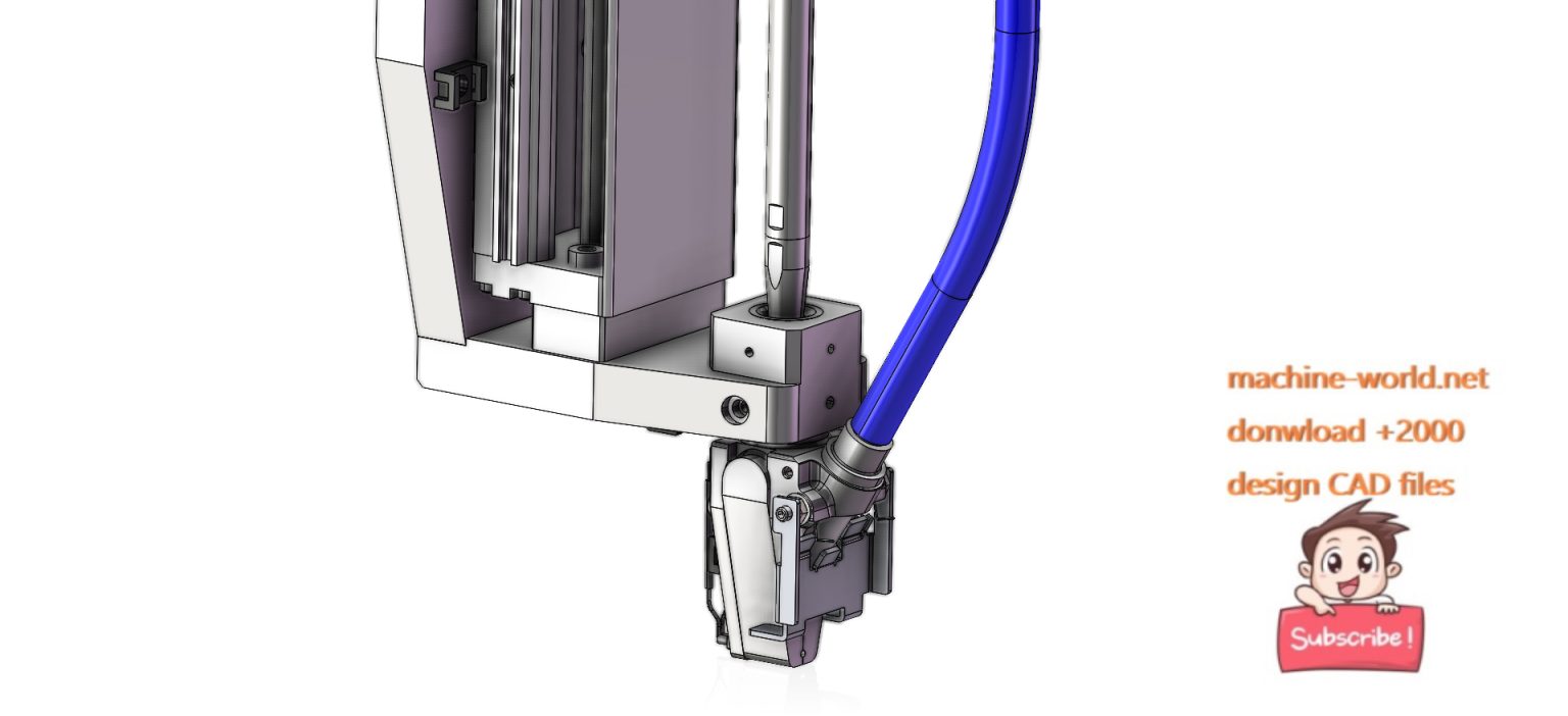 industrial 3D model Vacuum tube screw locking mechanism - MACHINE - WORLD