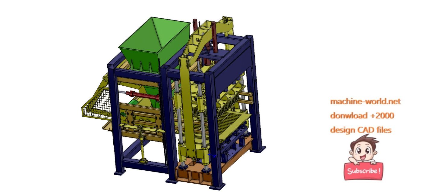 industrial 3D model Fully automatic brick making machine - MACHINE - WORLD