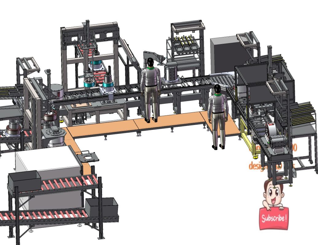 industrial 3D model Automatic Flipping Machine Manual Assembly Line ...