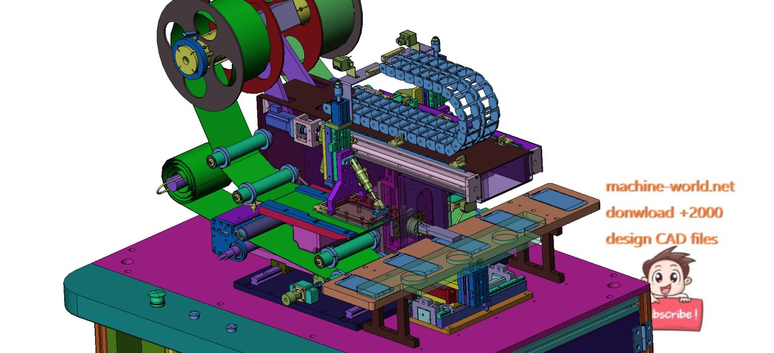 industrial 3D model Mobile phone front and back sticker machine ...