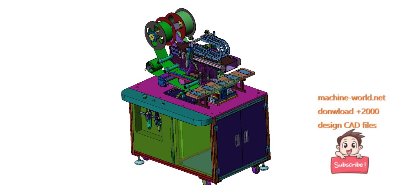 industrial 3D model Mobile phone front and back sticker machine ...
