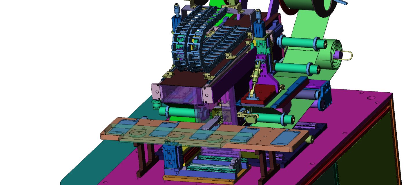 industrial 3D model Mobile phone front and back sticker machine ...