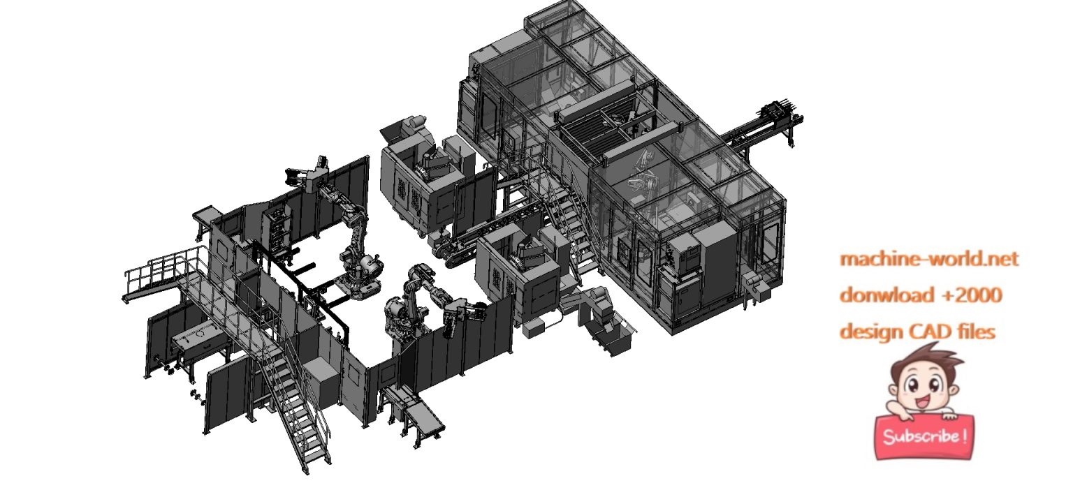 industrial 3D model Crankcase lower body production line - MACHINE - WORLD