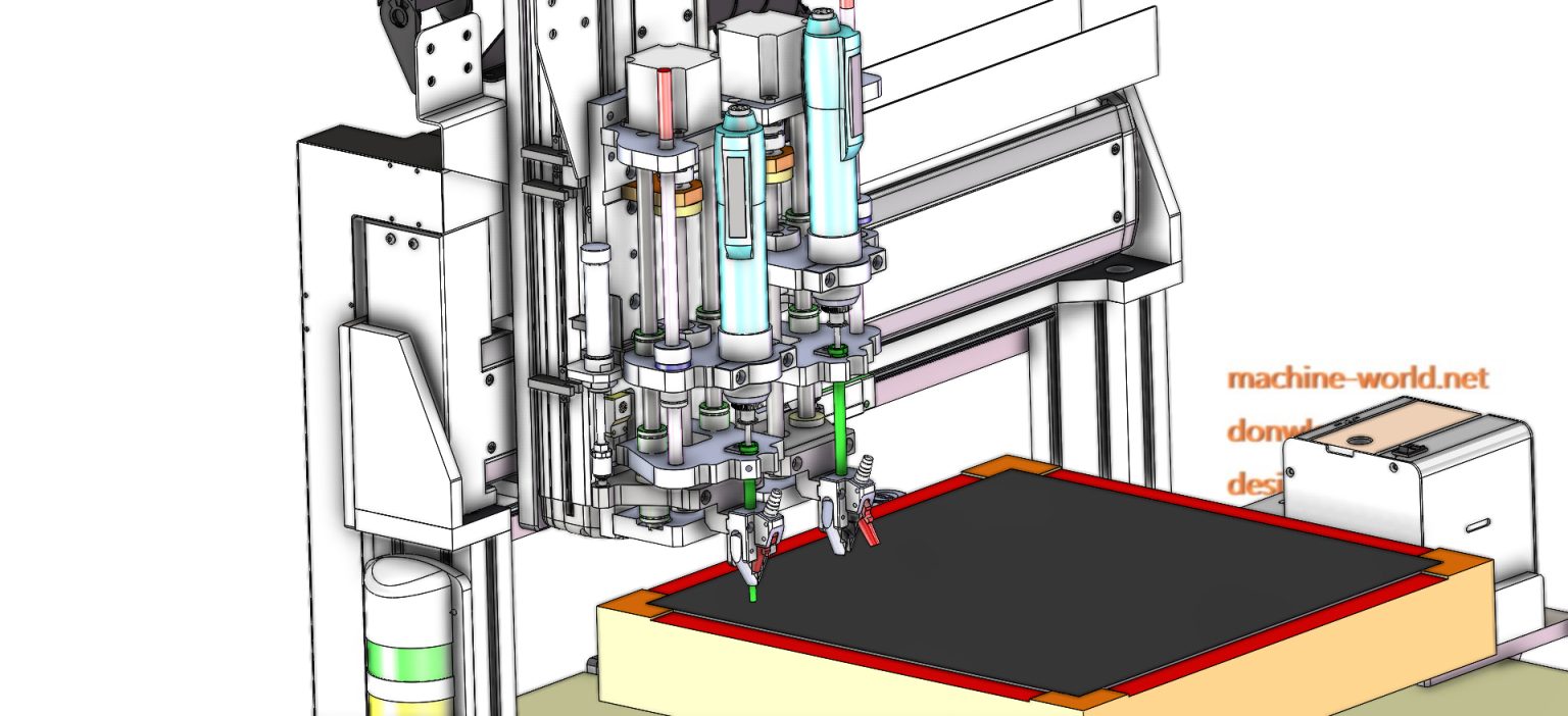 industrial 3D model Automatic labeling machine - MACHINE - WOLRD