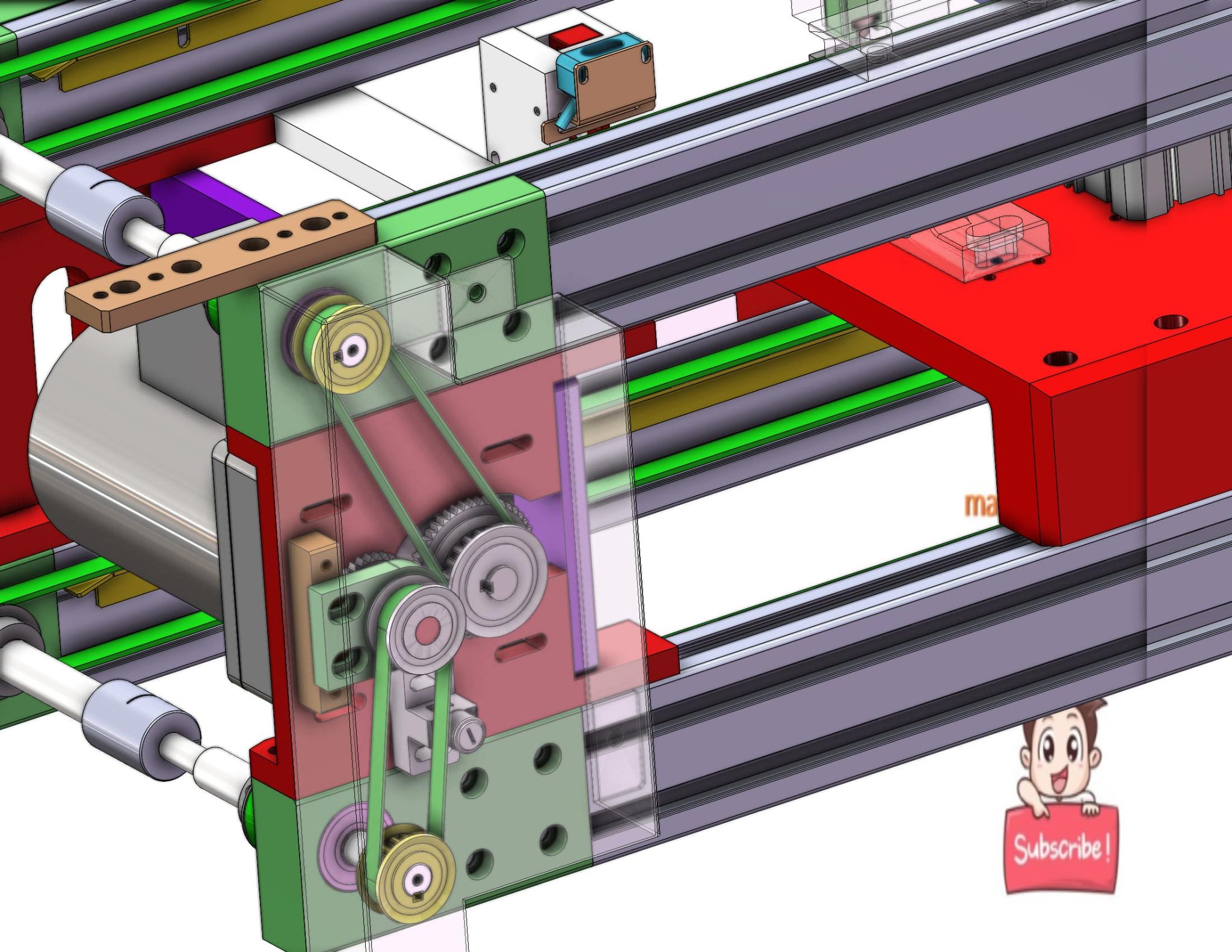 industrial 3D model Double layer synchronous precision conveyor ...