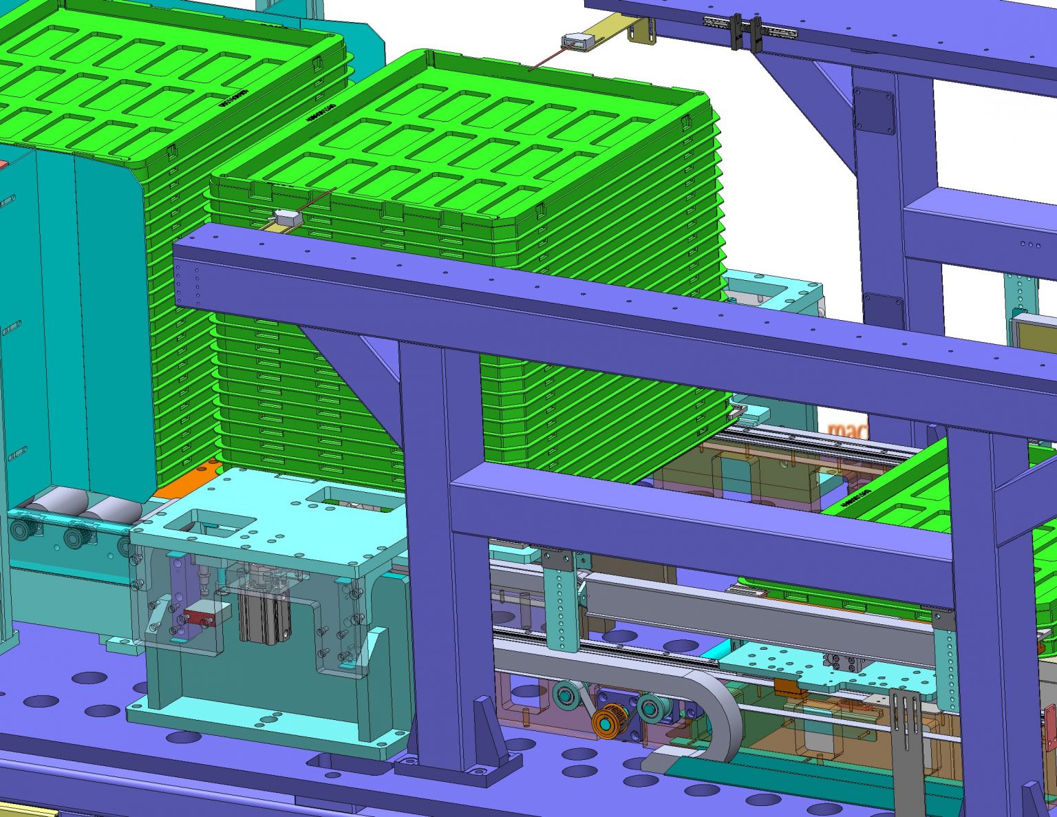 industrial 3D model Tray plate feeding machine - MACHINE - WORLD