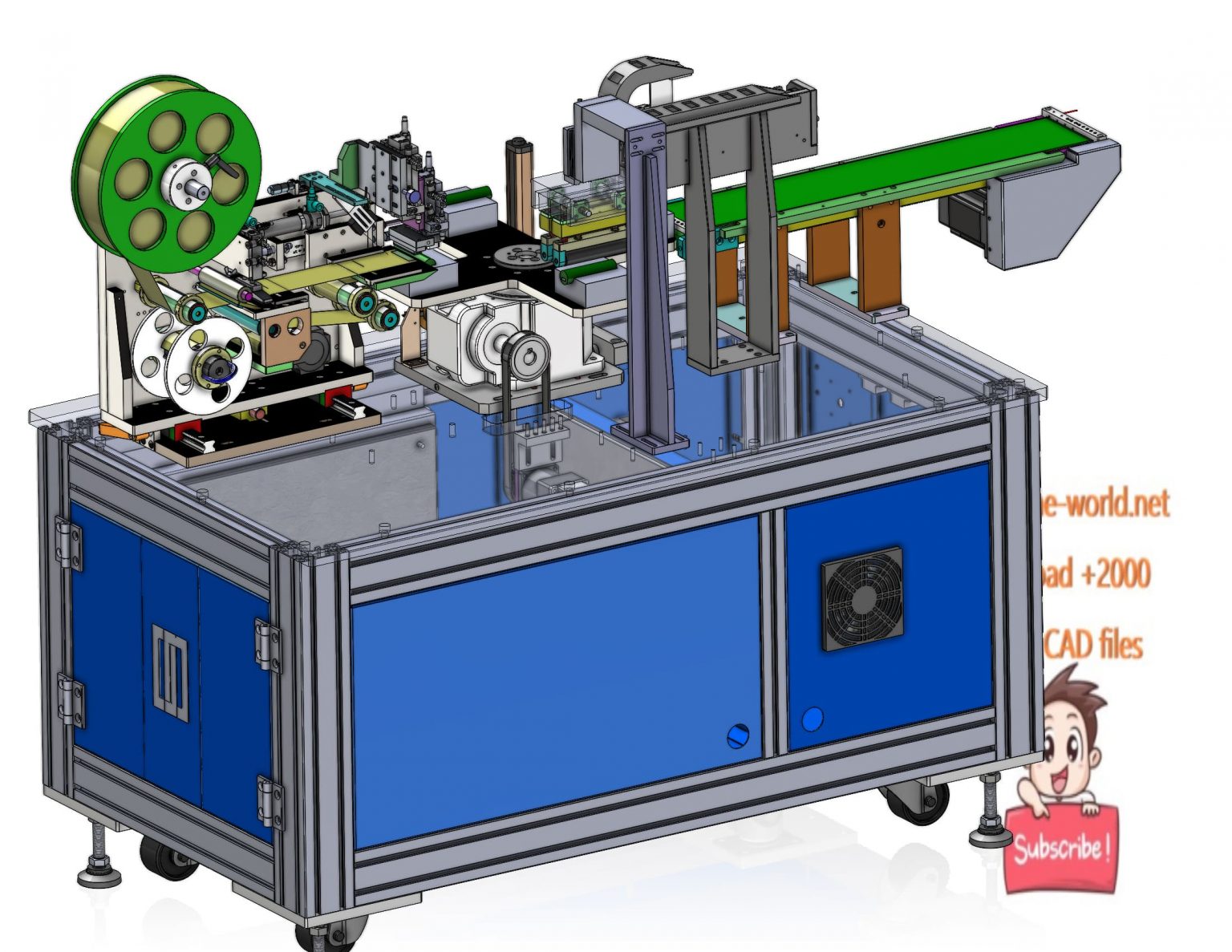 industrial 3D model cylindrical labeling machine - MACHINE - WORLD