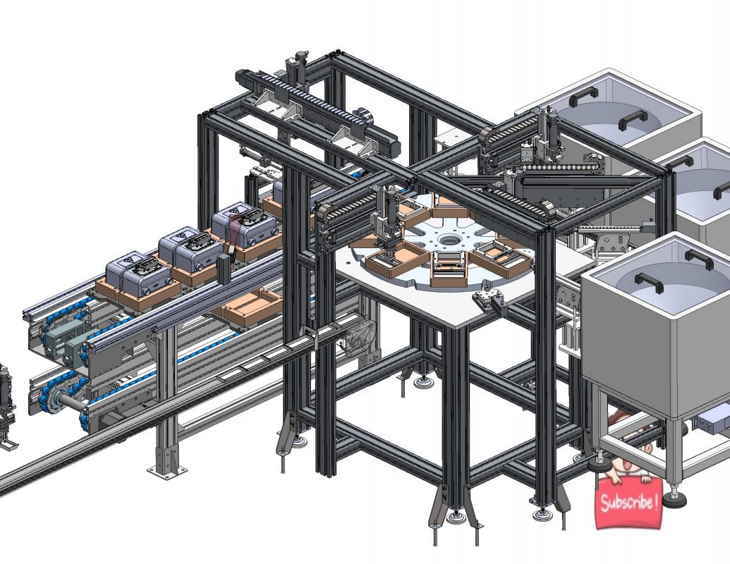 industrial 3D model upper case assembly line - MACHINE - WORLD