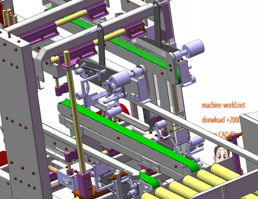 industrial 3D model Carton box four corner tape sealing machine ...