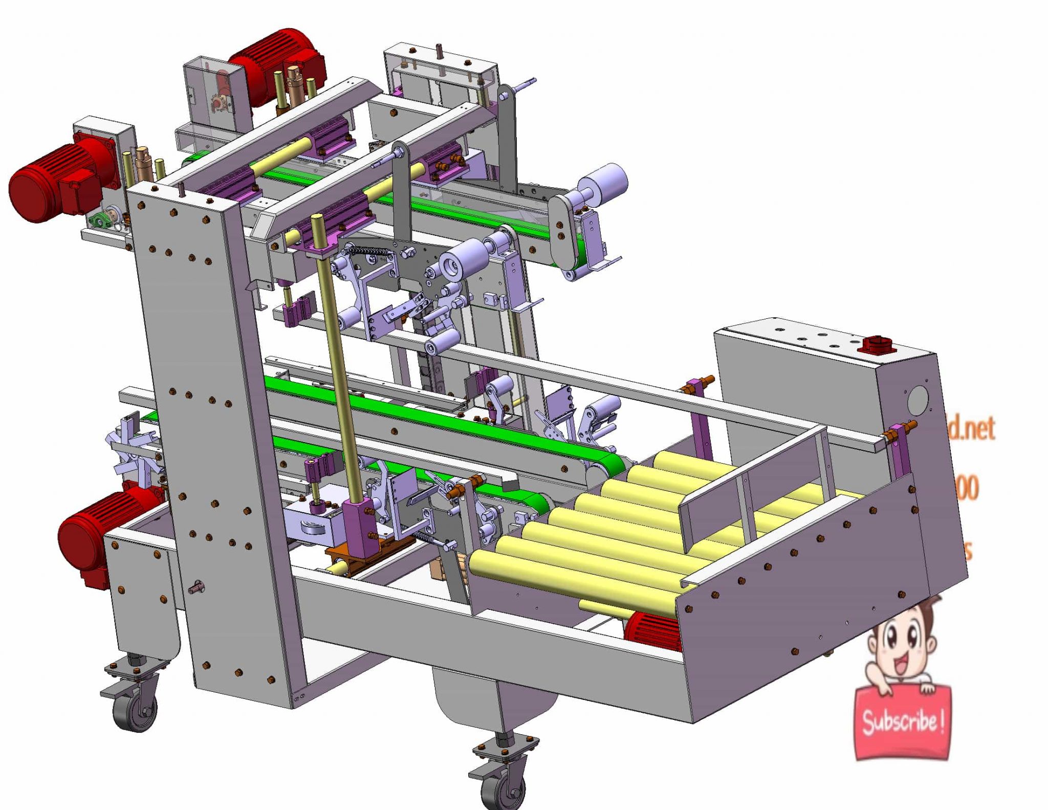 industrial 3D model Carton box four corner tape sealing machine ...