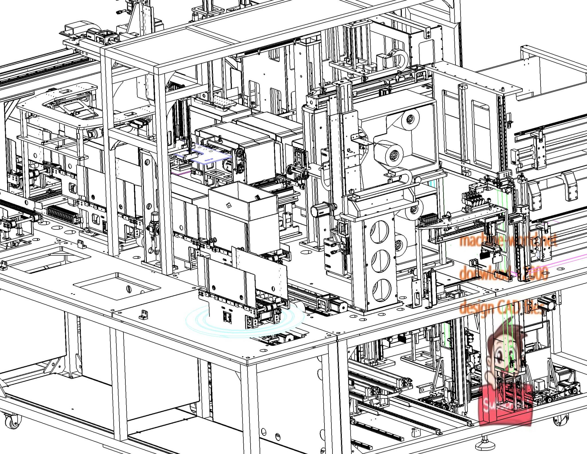 industrial 3D model Carton packing machine - MACHINE - WORLD