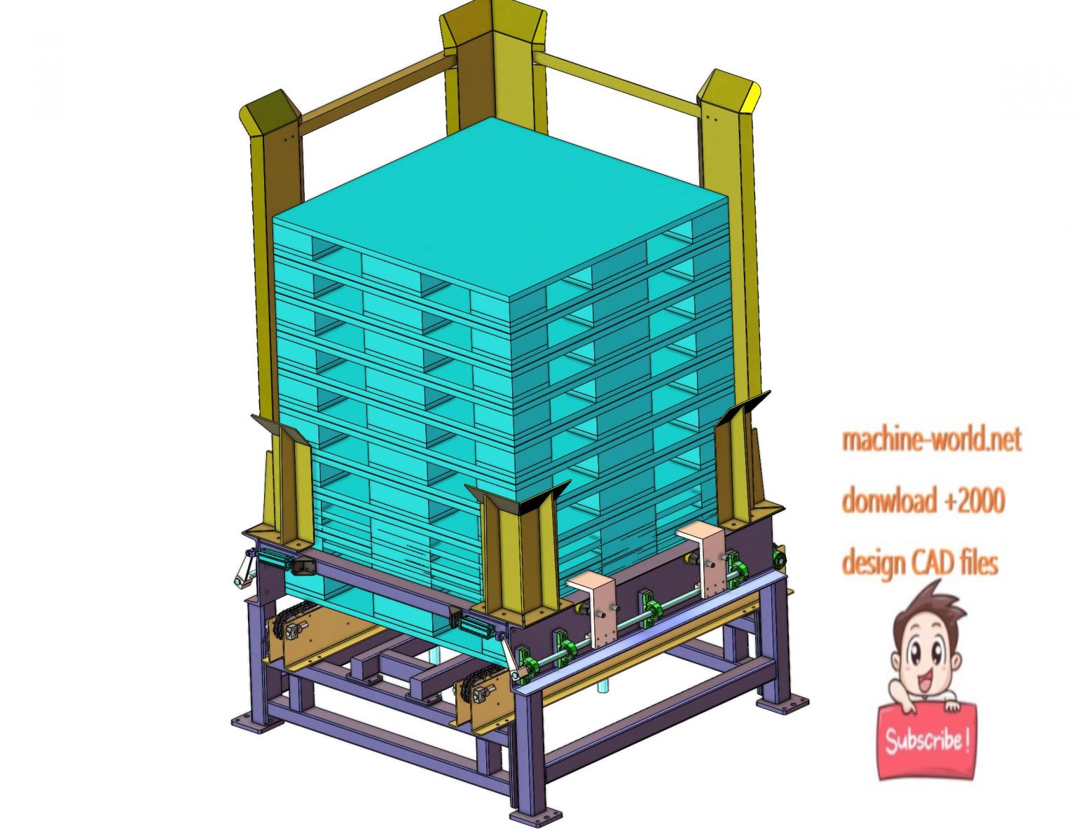 industrial 3D model Pallet sorting machine - MACHINE - WORLD